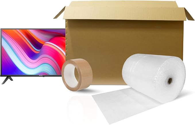 Cardboard TV Box for Moving & Shipping | Fits 40"–75" TVs | Double ...